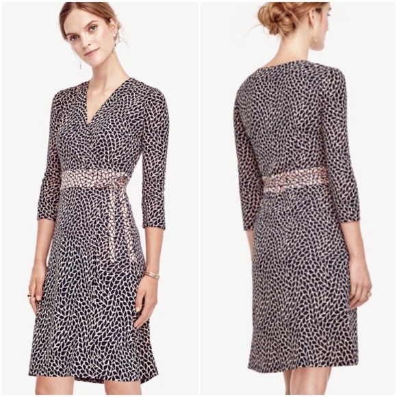 Ann Taylor | Dresses | Ann Taylor Leafy Printed Wrap Dress | Poshmark